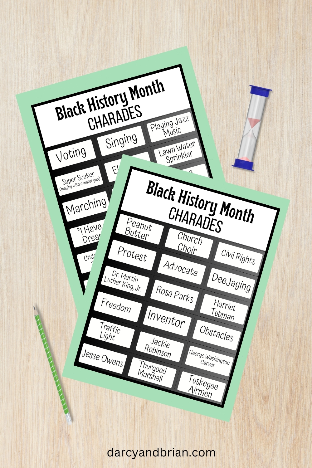 Black History Month Charades - Darcy and Brian - Shop