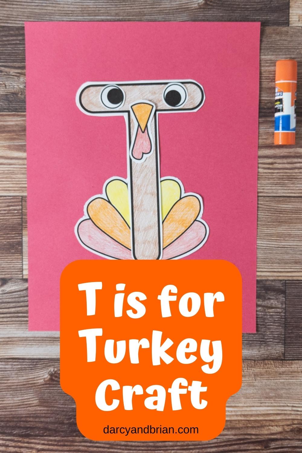 T is for Turkey Craft Template - Darcy and Brian - Shop