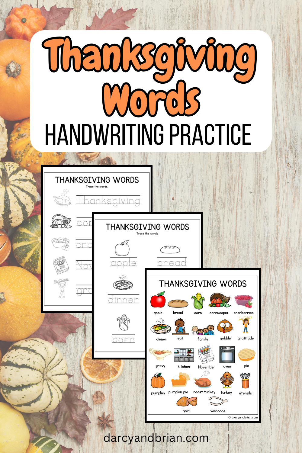 Thanksgiving Word List Trace Darcy And Brian Shop Thanksgiving Word List Trace Darcy And Brian Shop