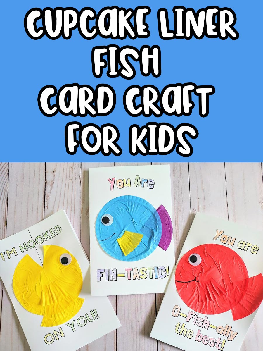 Cupcake Liner Fish Card Craft - Printable Fish Pun Cards - Darcy and ...
