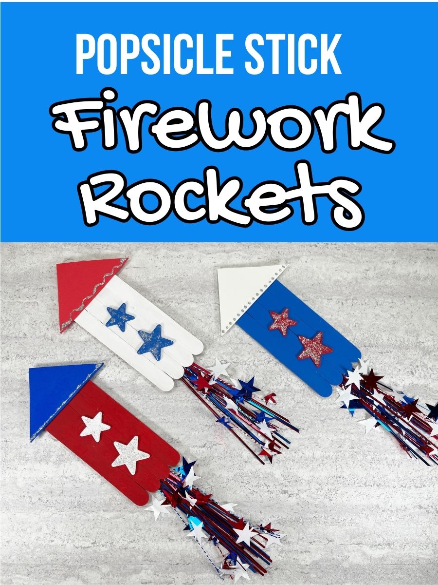 Popsicle Stick Firework Rocket Template - Darcy and Brian - Shop