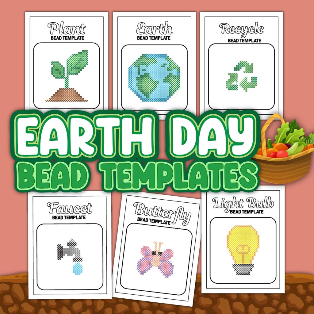 Earth Day Fuse Bead Templates for Kids and Classrooms