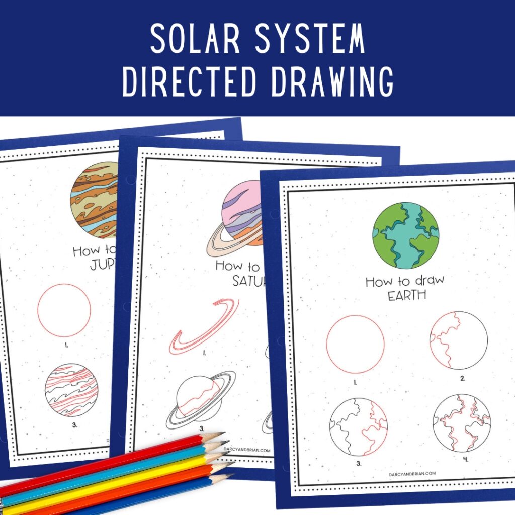 Solar System Directed Drawing Pack for Kids