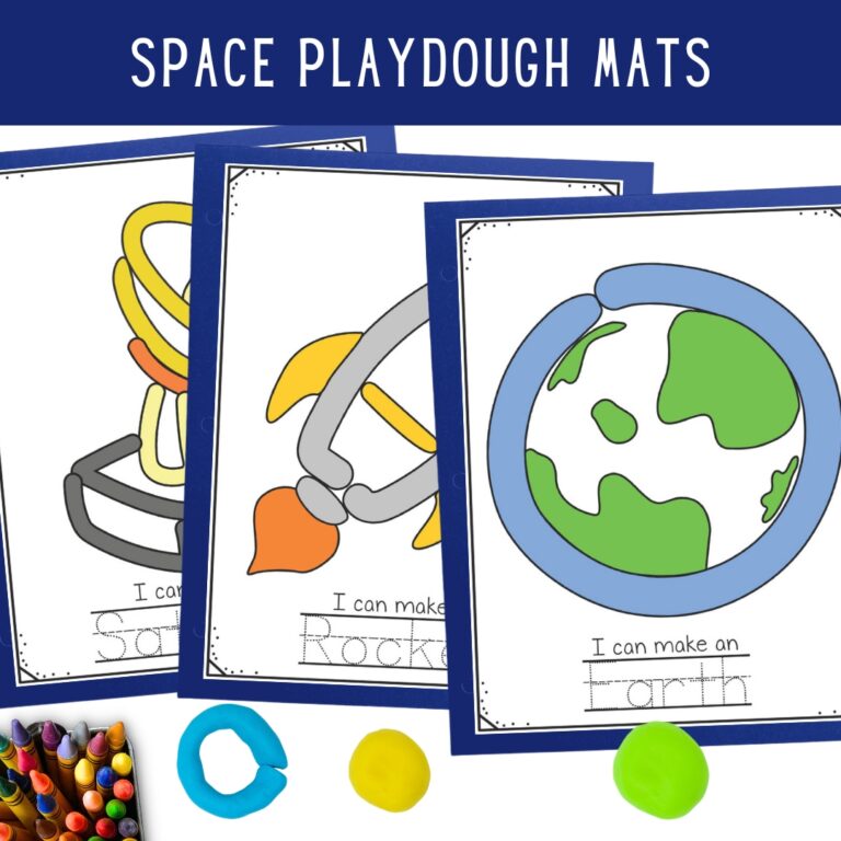 Printable Space Playdough Mats for Kids