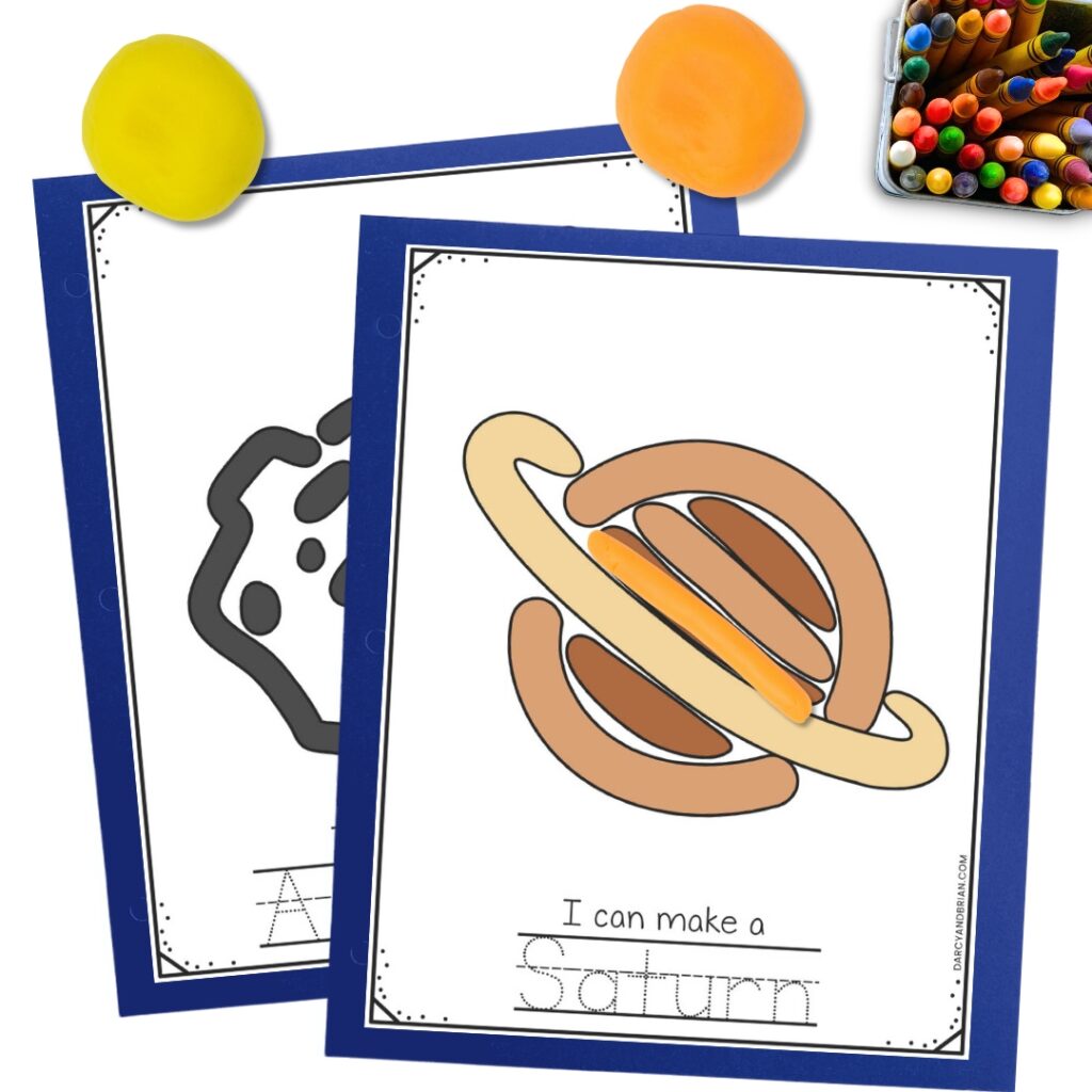 Printable Space Playdough Mats for Kids