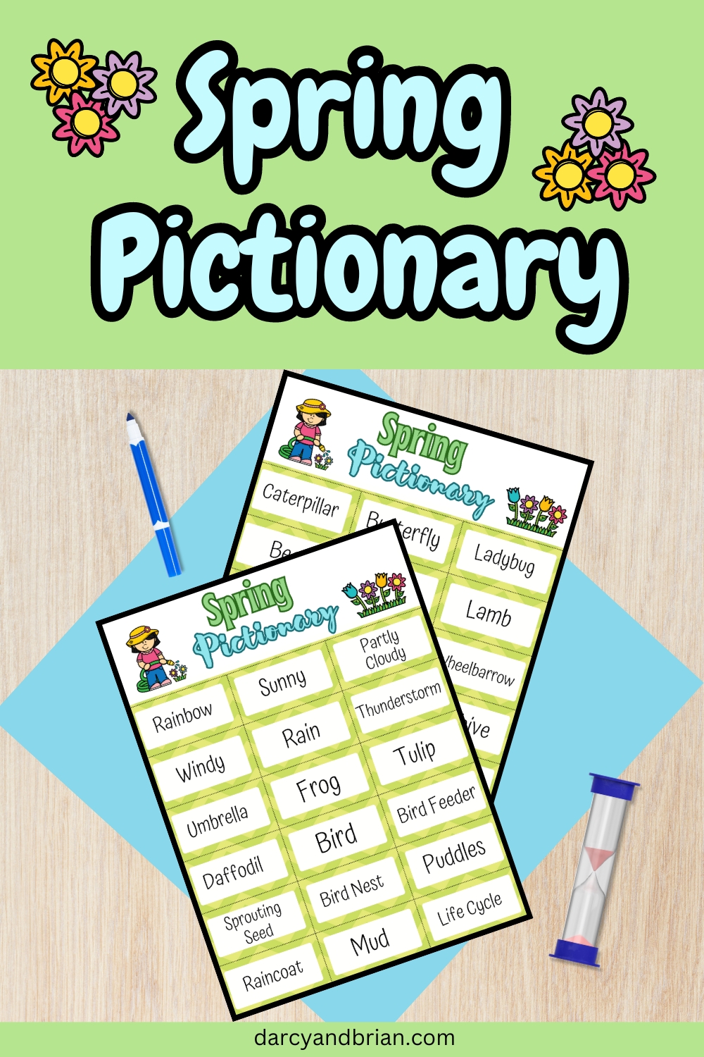 Spring Pictionary Words - Darcy and Brian - Shop
