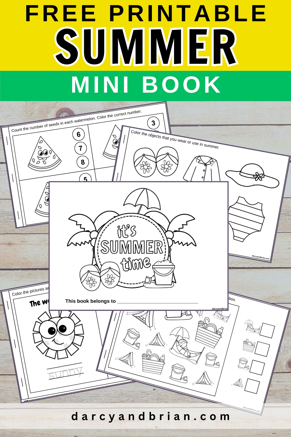 Summer Mini Book Printable - Darcy and Brian - Shop