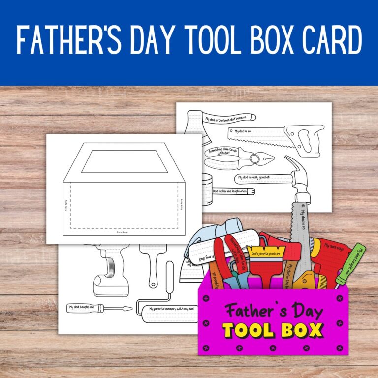 Unique Father's Day Toolbox Card Craft - Printable Kids' Craftivity