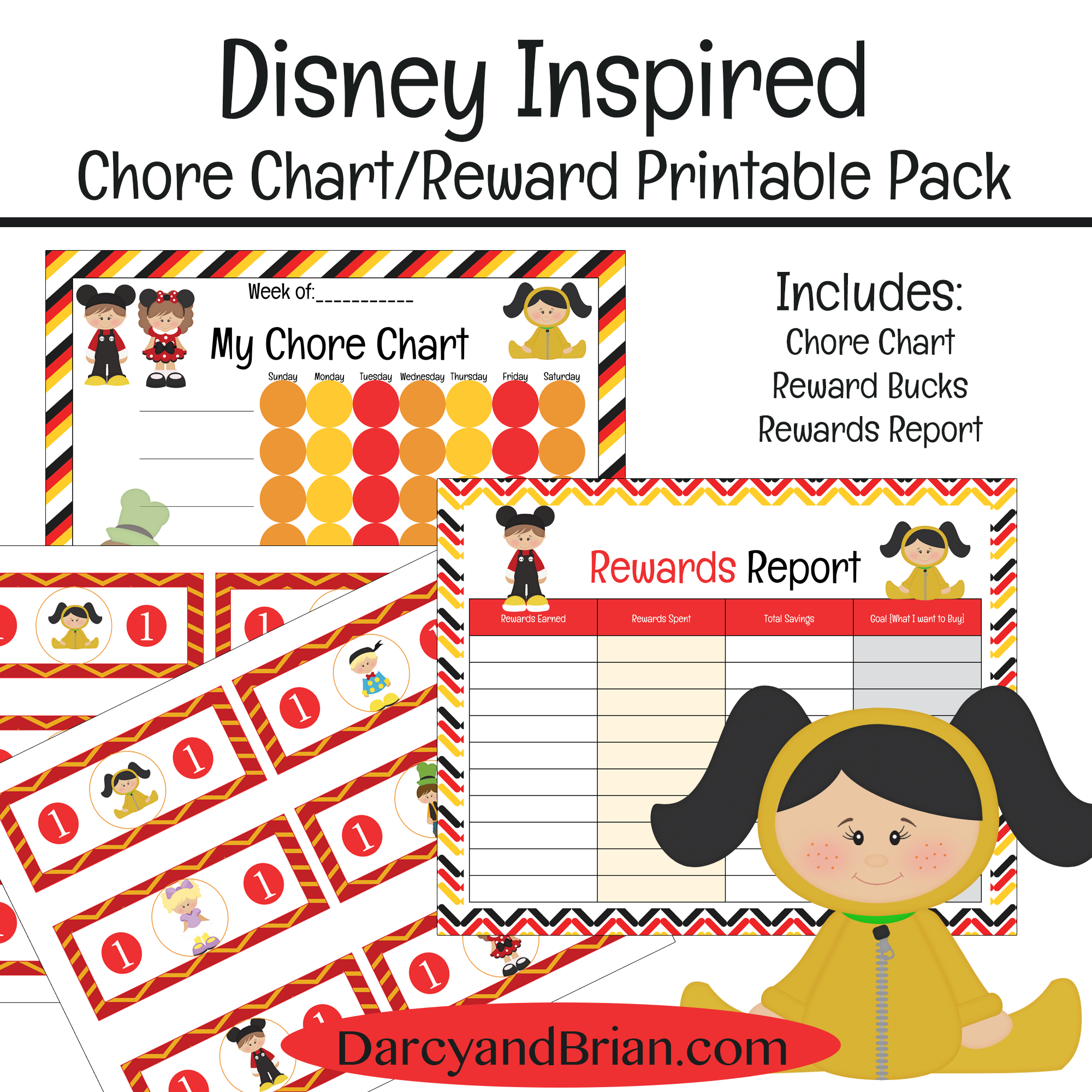 Chore Chart Pack (Disney Theme) - Darcy and Brian - Shop