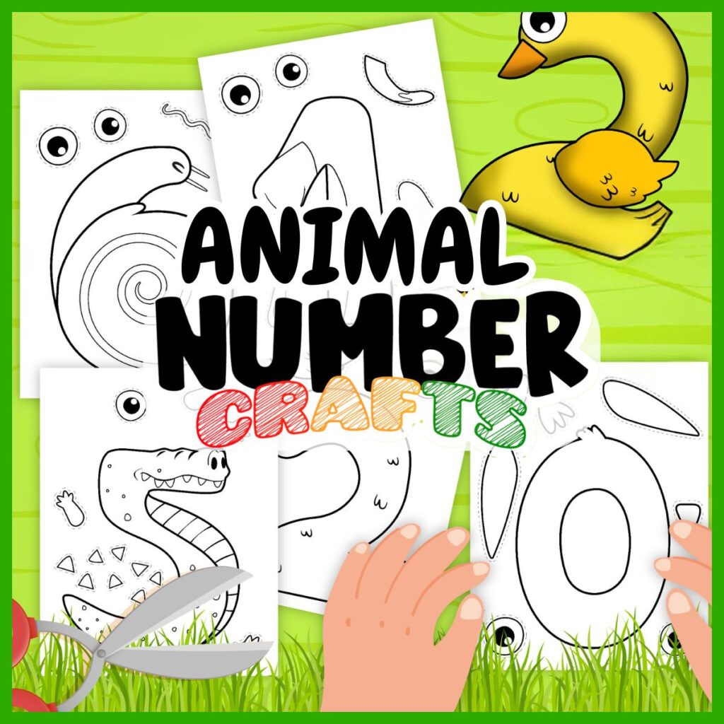 Animal Number Crafts: Fun Cut and Paste Activities for Kids
