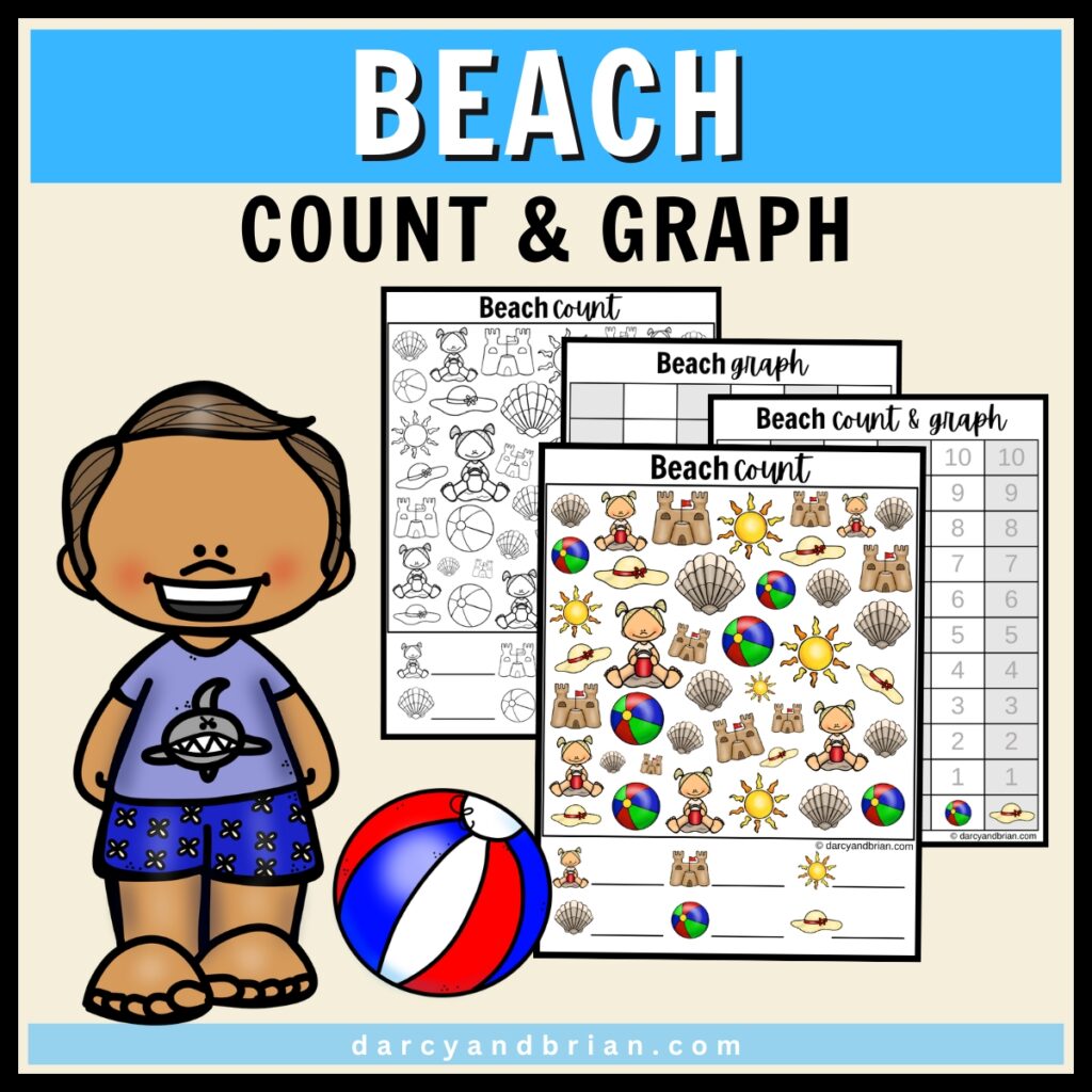 Beach Count and Graph Worksheets | Engaging Math Activity
