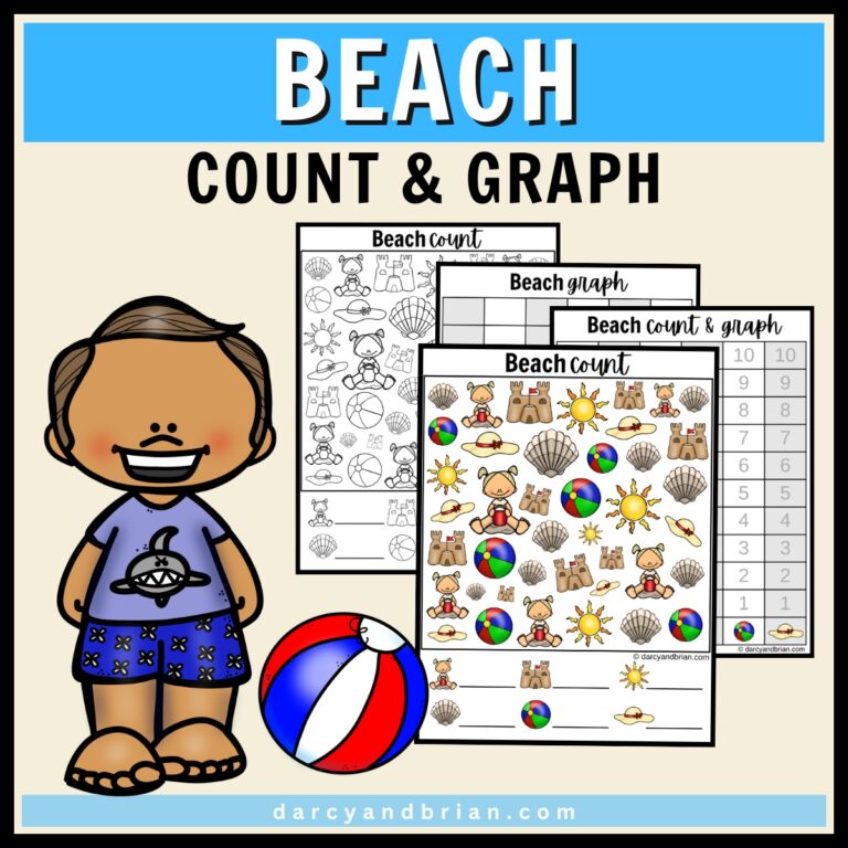 Beach Count and Graph Worksheets | Engaging Math Activity