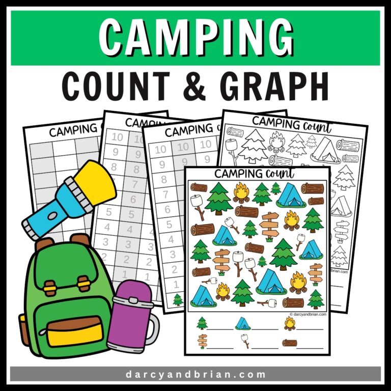 Camping Count and Graph Worksheets - Fun Math Activity for Kids