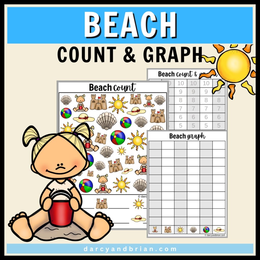 Beach Count and Graph Worksheets | Engaging Math Activity