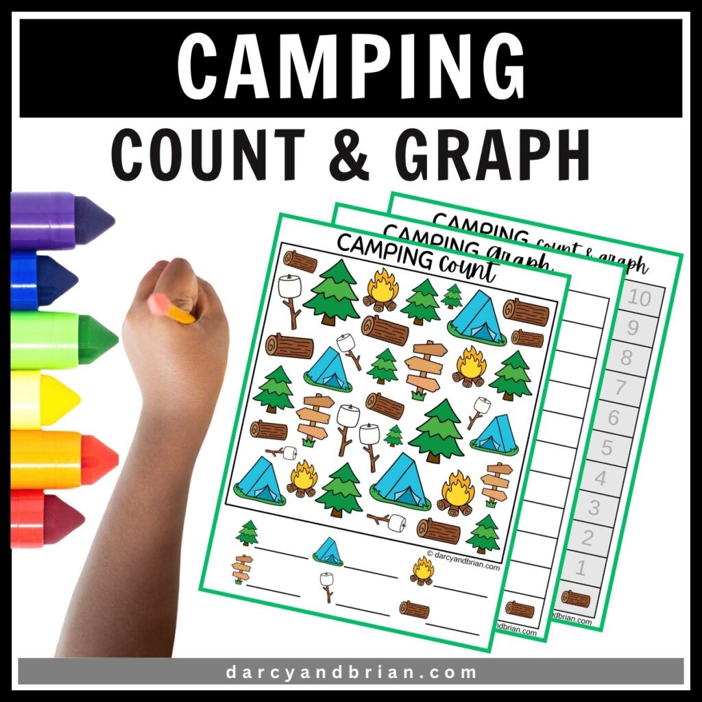 Camping Count and Graph Worksheets - Fun Math Activity for Kids