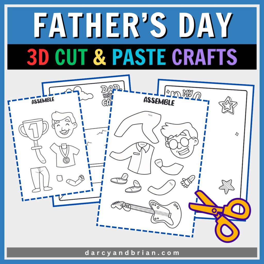 Father's Day Cut and Paste Crafts – Perfect Gift for Dad & Grandpa