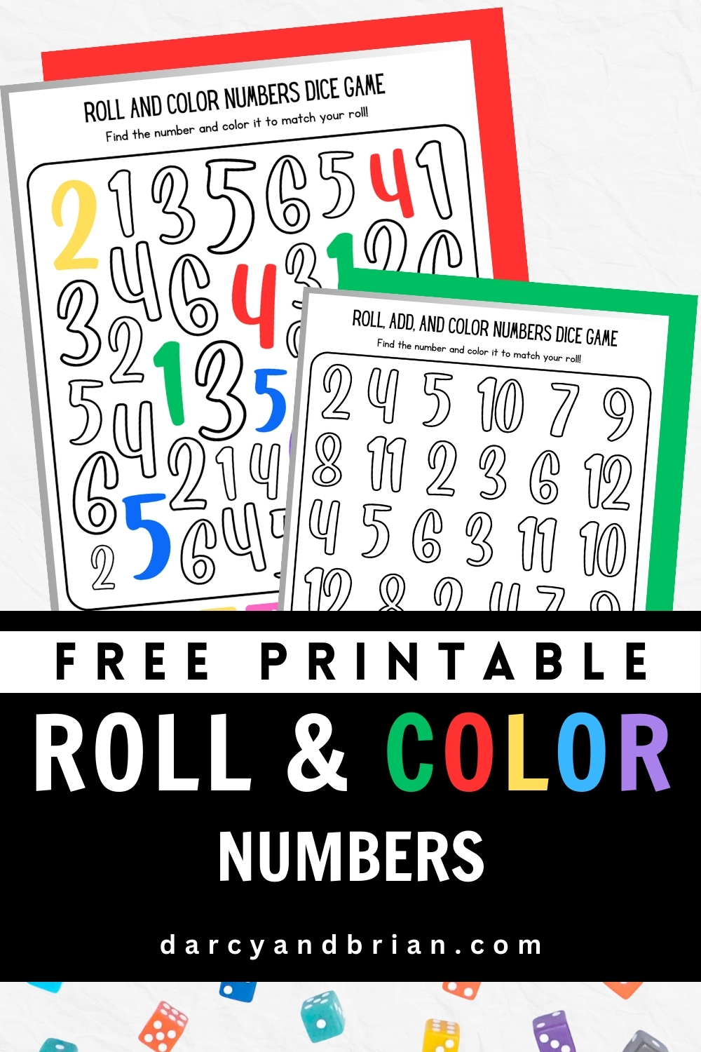 Roll and Color Numbers - Darcy and Brian - Shop