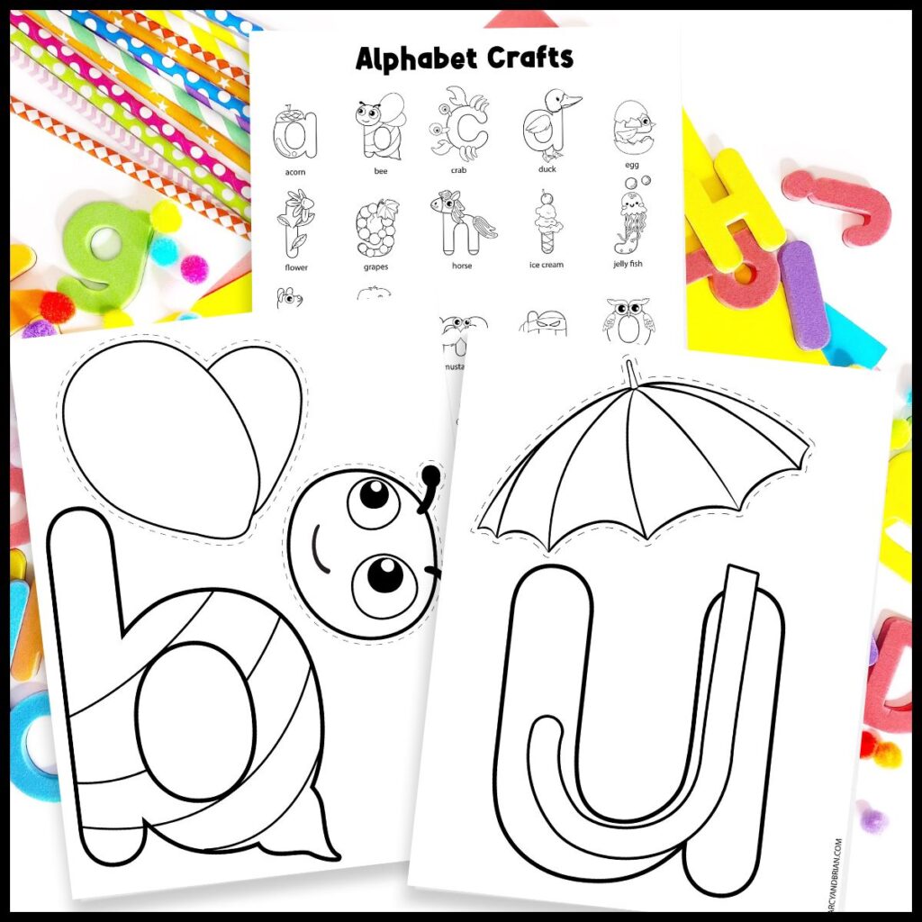 Printable Cut & Paste Lowercase Alphabet Crafts for Preschoolers