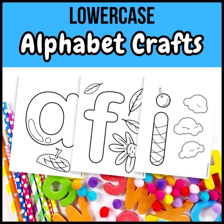 Printable Cut & Paste Lowercase Alphabet Crafts for Preschoolers