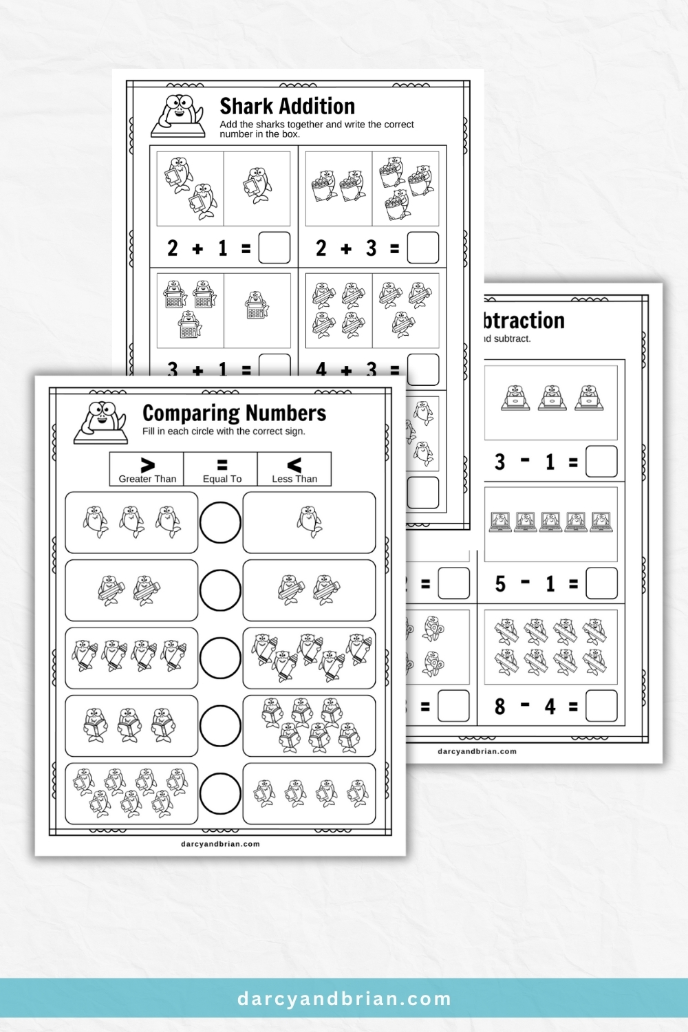 Shark Math Worksheets - Darcy and Brian - Shop