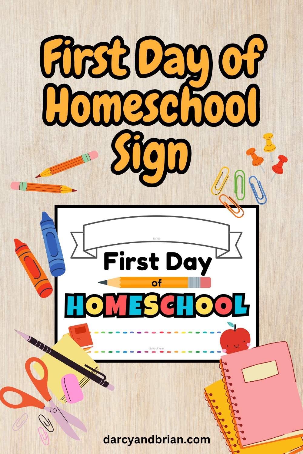 First Day of Homeschool Sign - Darcy and Brian - Shop