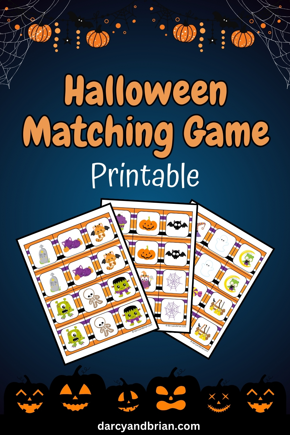 Halloween Matching Game Printable - Darcy and Brian - Shop