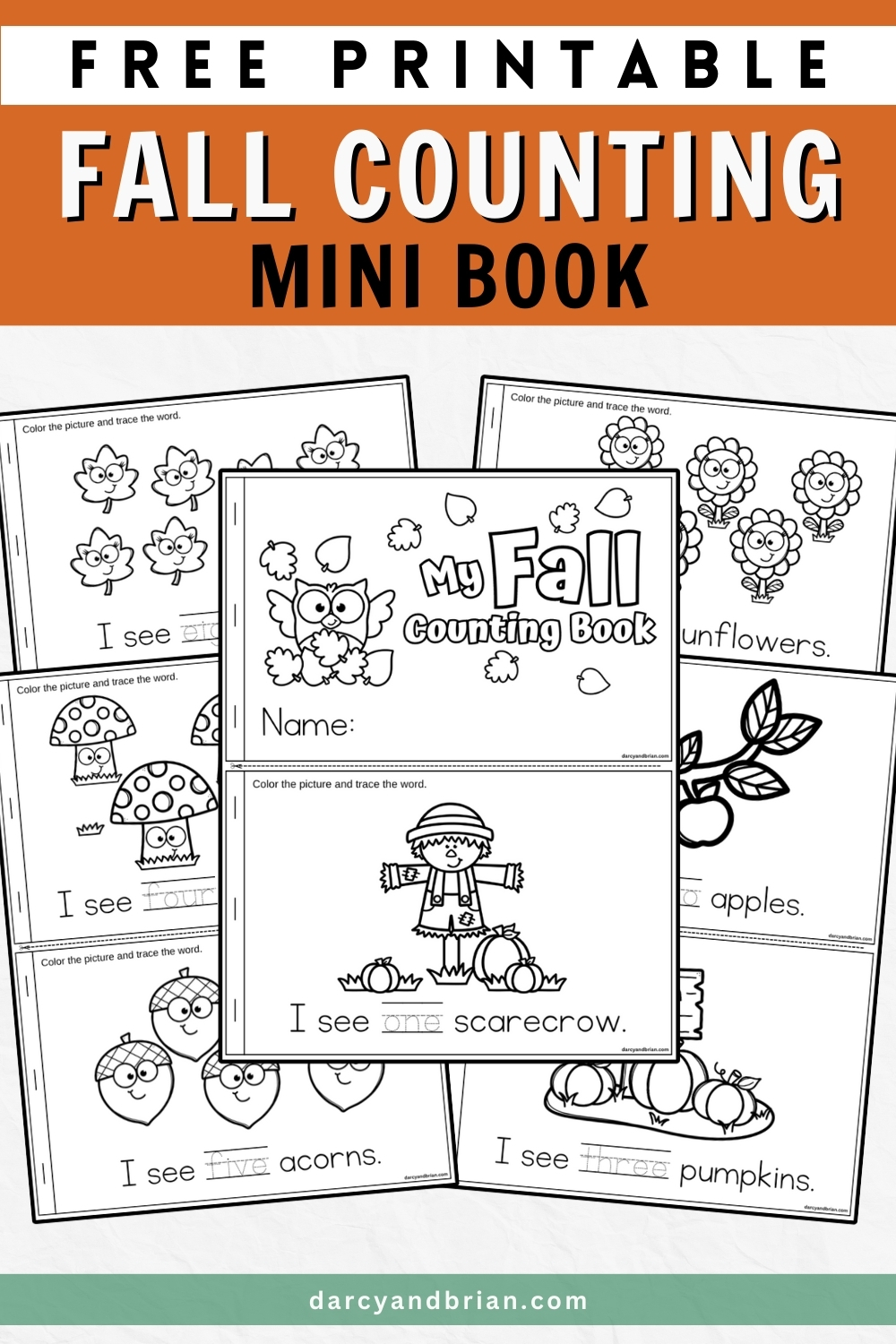 Fall Counting Book Printable - Darcy and Brian - Shop
