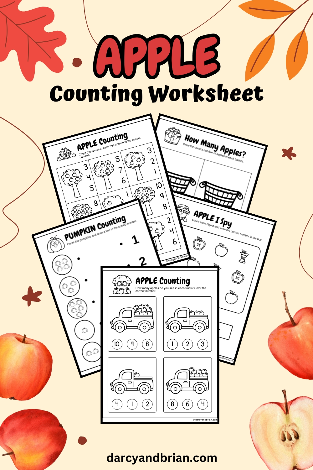 Apple Counting Worksheet - Darcy and Brian - Shop