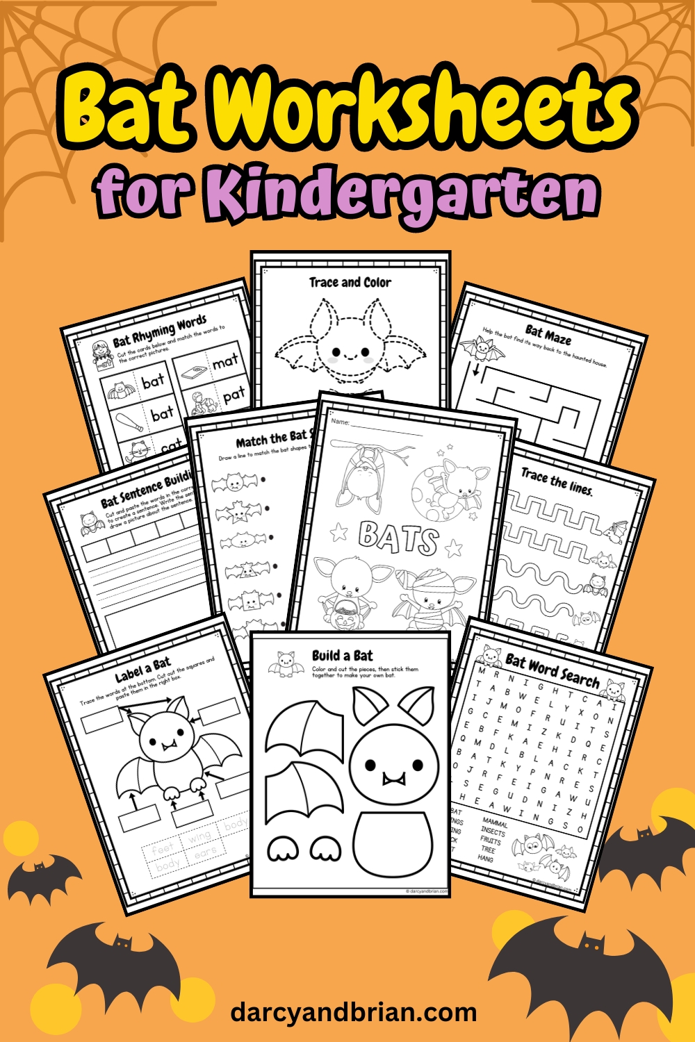 Bat Worksheets for Kindergarten - Darcy and Brian - Shop