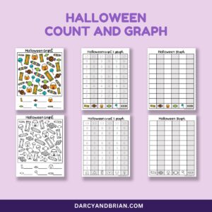 Printable Halloween Count and Graph Worksheets