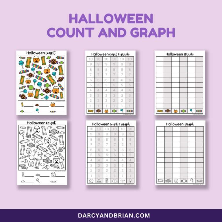 Printable Halloween Count and Graph Worksheets