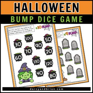 Printable Halloween Bump Dice Game - Fun Multiplication Practice!
