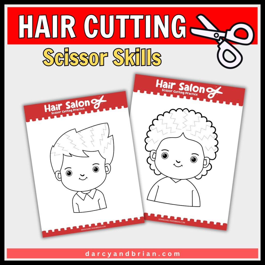 Printable Hair Salon Scissor Cutting Activity