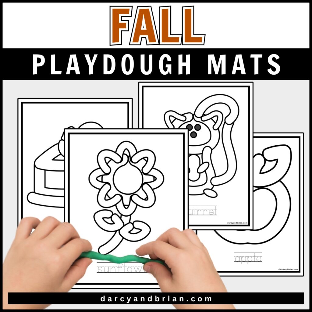 Printable Fall Playdough Mats - Sensory Play & Fine Motor Skills