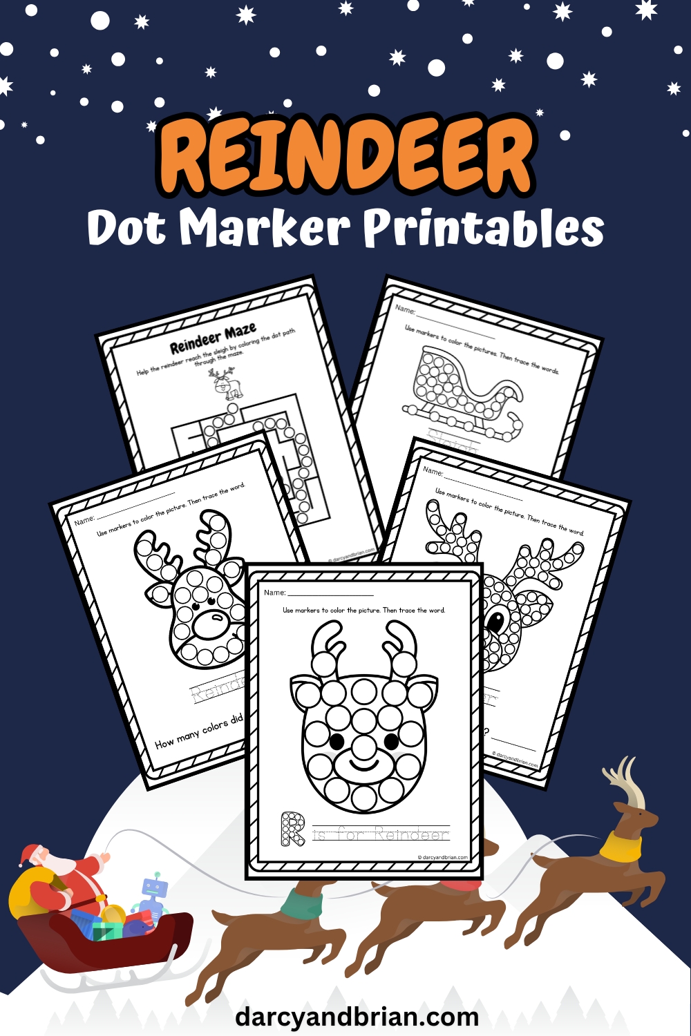 Reindeer Dot Marker Printables - Darcy and Brian - Shop