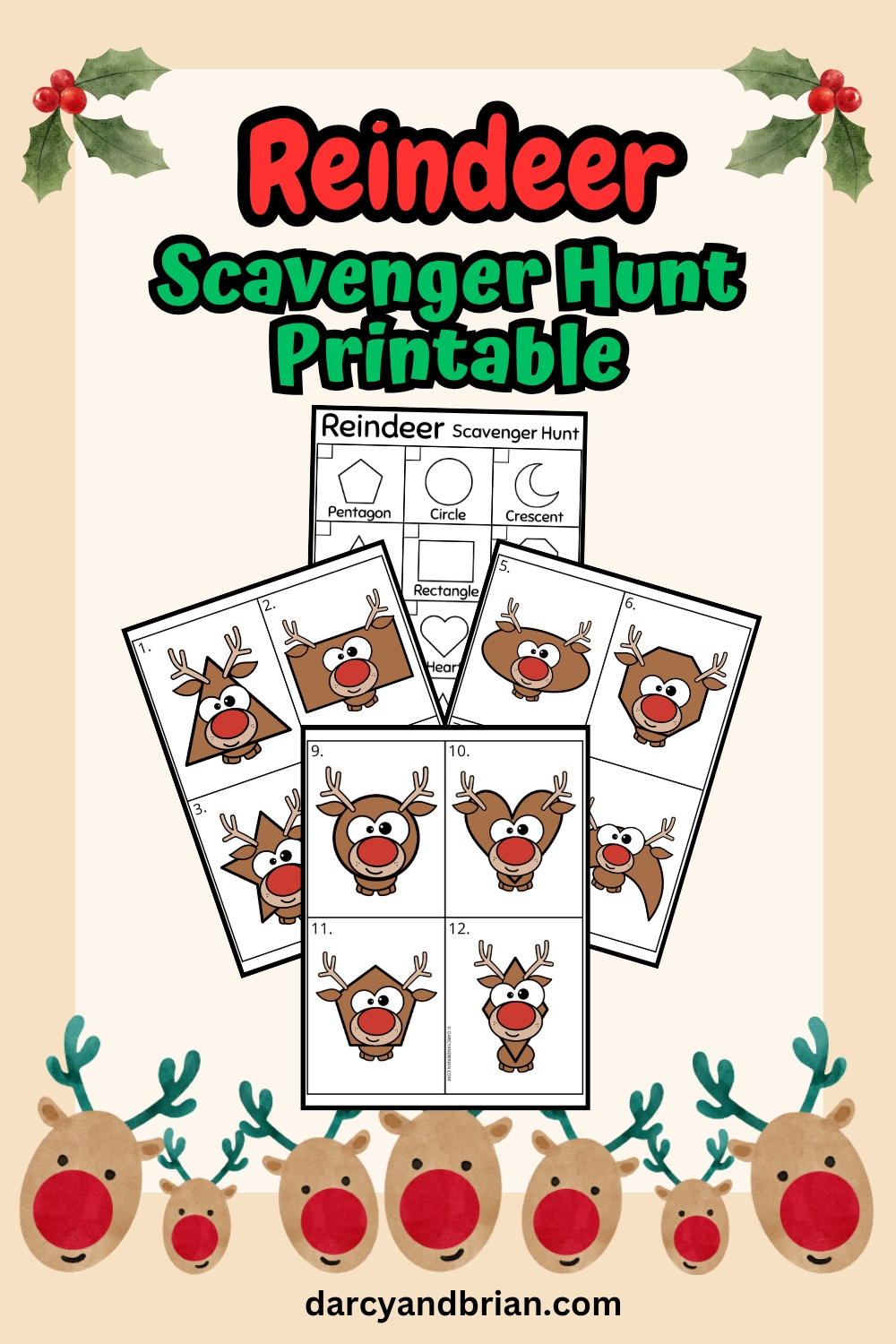Reindeer Scavenger Hunt Printable - Darcy and Brian - Shop
