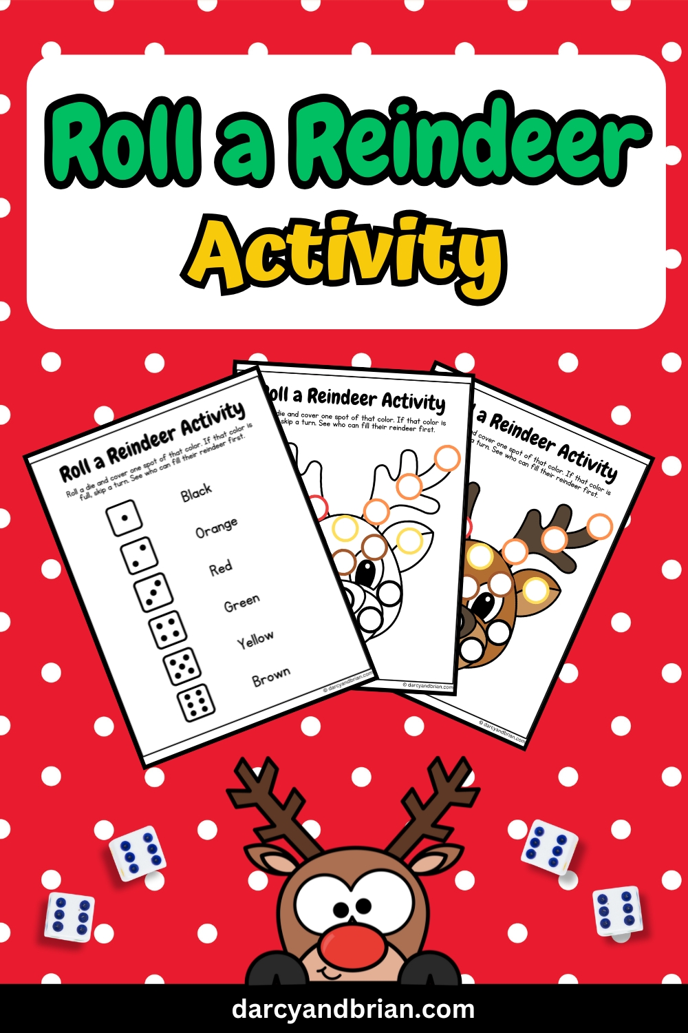 Roll a Reindeer Activity - Darcy and Brian - Shop