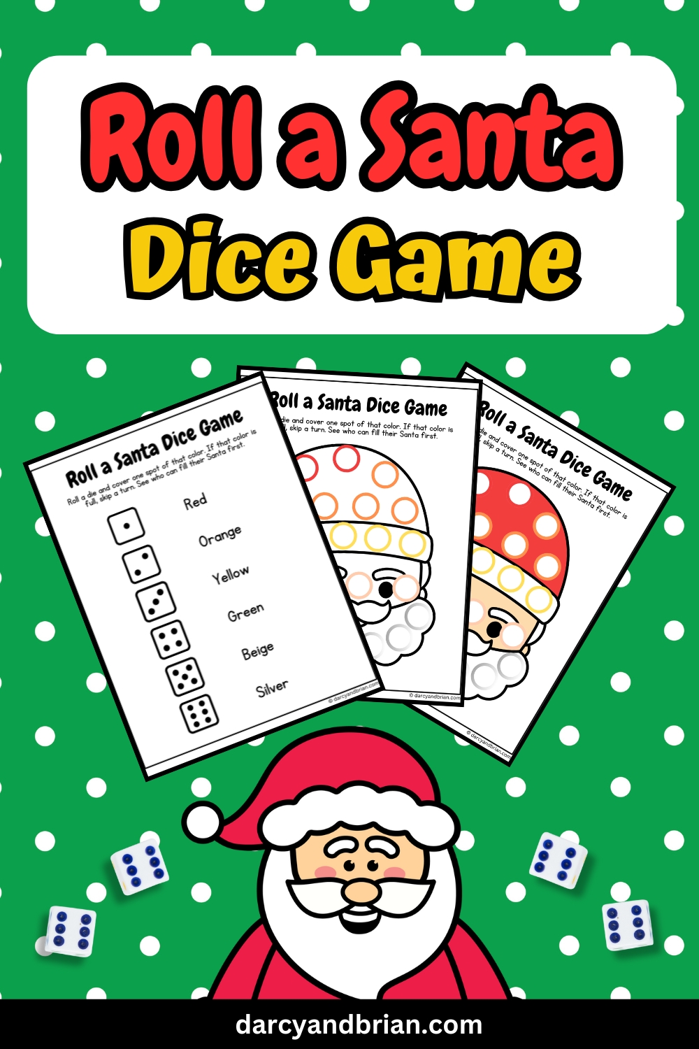 Roll a Santa Dice Game - Darcy and Brian - Shop