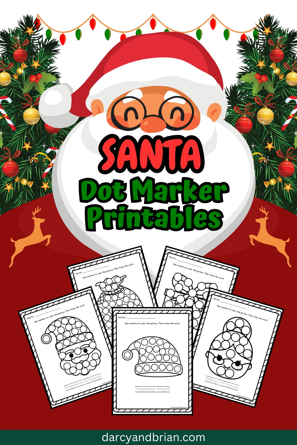 Santa Dot Marker Printables - Darcy and Brian - Shop