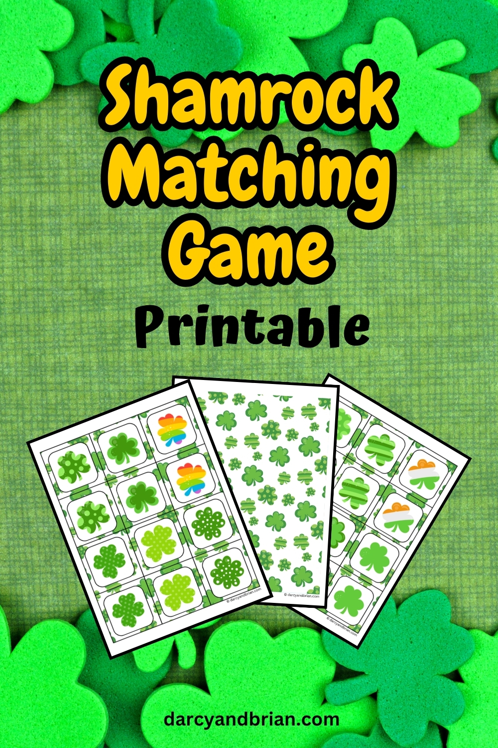 Shamrock Matching Game Printable - Darcy and Brian - Shop