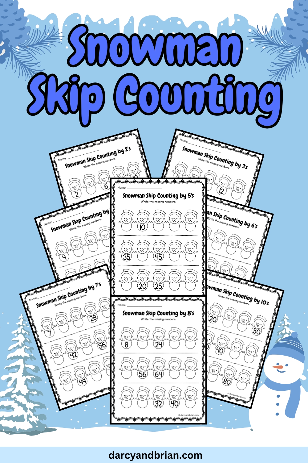 Snowman Skip Counting - Darcy and Brian - Shop